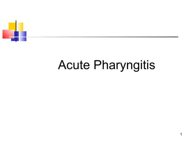 Pharyngitis- Easy PPT for Nursing Students | PDF