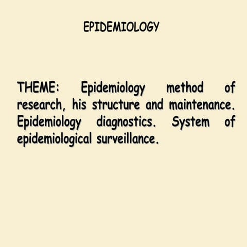 Epidemiological method of research, structure & Maintenance. | PPT