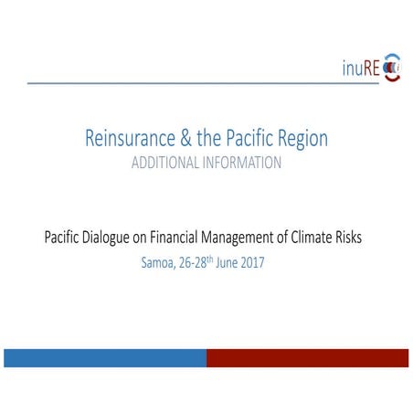 ‘Reinsurance & the Pacific Region – additional information’ | PDF