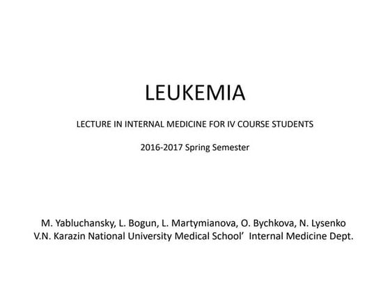 Leukemia Powepoit Presentation | PPTX