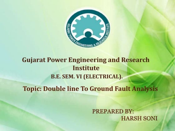 Line to Line & Double Line to Ground Fault On Power System | PPT