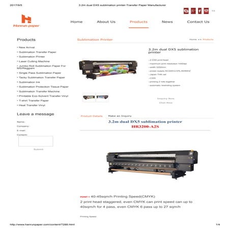 3.2m dual DX5 sublimation printer | PDF