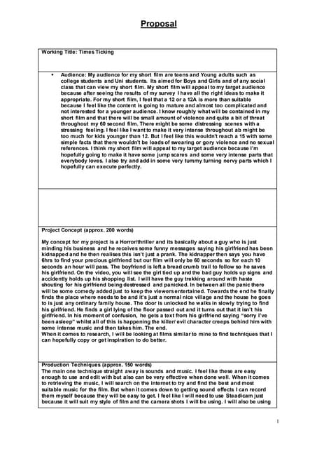 My film proposal | PDF