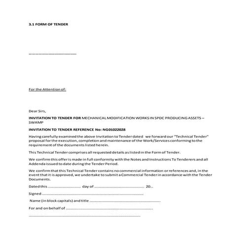 3.1 form of tender | DOCX
