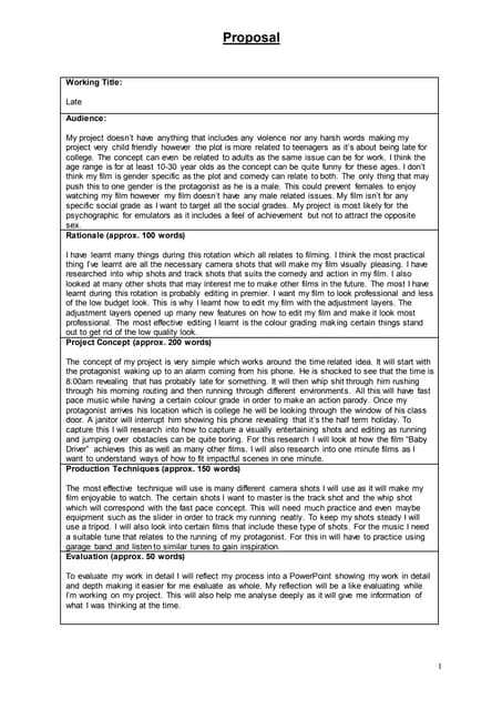 Video - Proposal | PDF