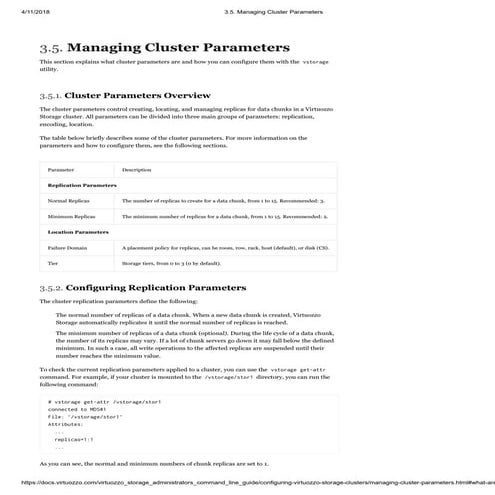 3.5. managing cluster parameters | PDF