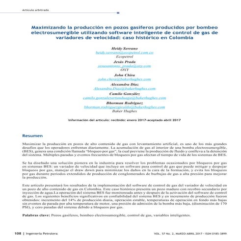 Maximizing production in gassy wells produced by electrical submersible ...