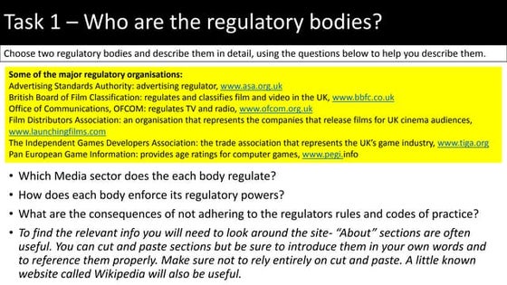 3. regulation of media sector task 3 | PPT