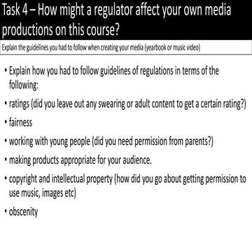 3. regulation of media sector task 4 | PPT