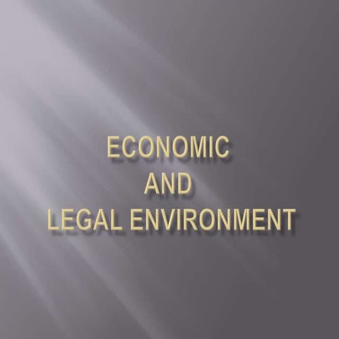 Economic and legal environment, | PPT