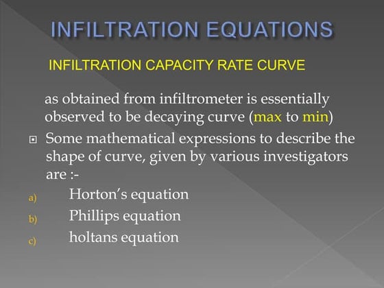 measurement of infiltration | PPTX