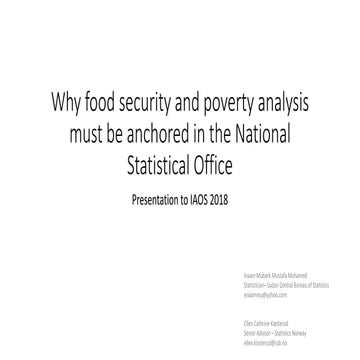 IAOS 2018 - Why food security and poverty analysis must be anchored in ...