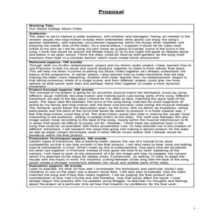 Music Video #3 Proposal 2019 Bolisimo!! | PDF