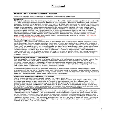 music video 3) proposal | PDF