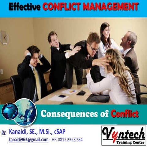 Consequences of Conflict at The Work Place _ Materi Training "MANAJEMEN ...