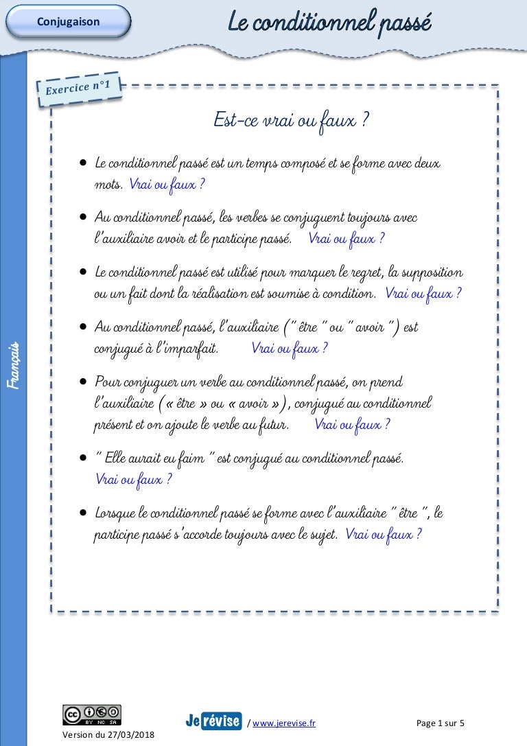 Exercices conditionnel-passe