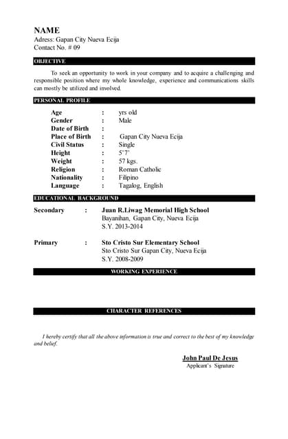 jaypee_resume | DOCX | Education