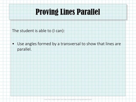 3.3 Proving Lines Parallel | PPT