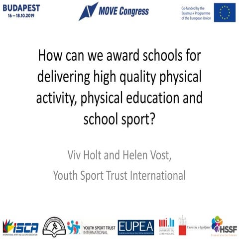 MOVE Congress 2019: Viv Holt and Helen Vost (Youth Sport Trust ...