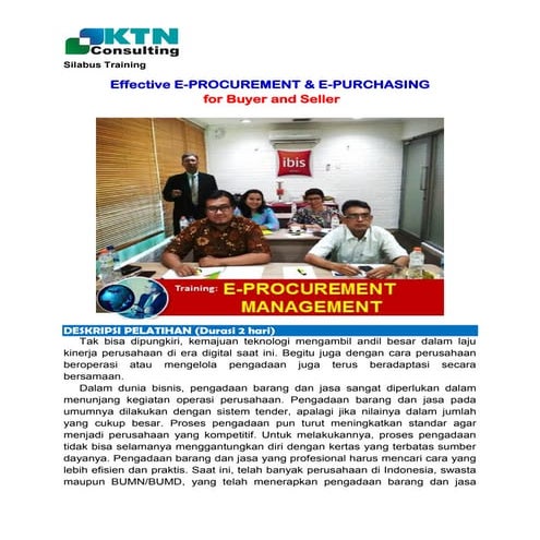 SILABUS Training "Effective e-PROCUREMEN & e-PURCHASING MANAGEMENT for ...