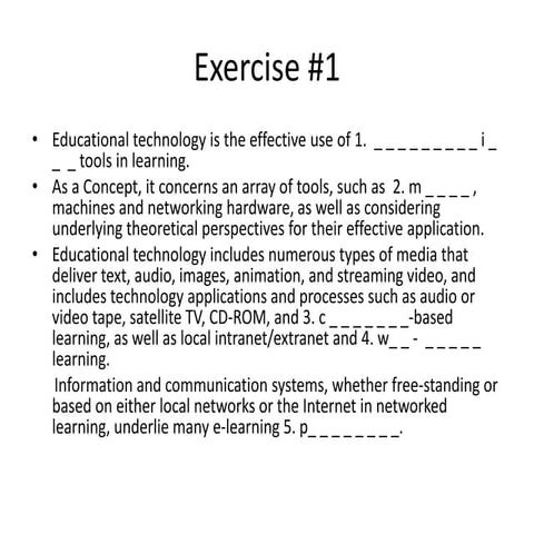 3. tech and educ exercise | PPT