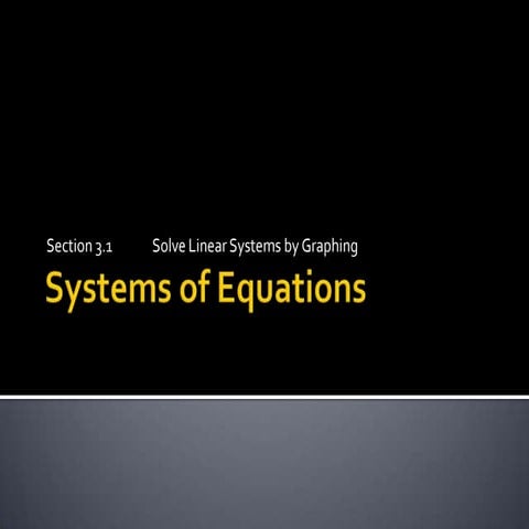 3.1.1 systems of equations graphing | PPTX | Physics | Science