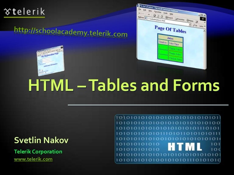 Html Tables And Forms 8196
