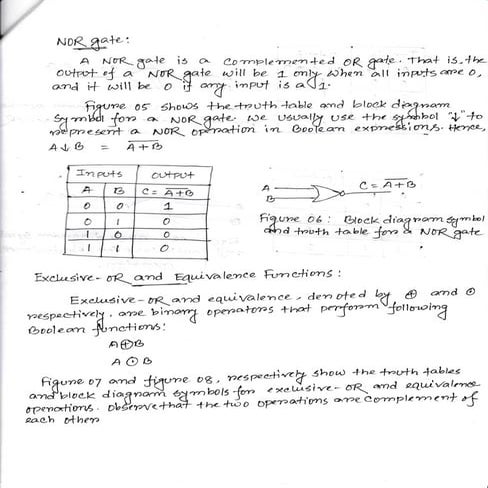 Truth Table and Block Diagram of NOR gate | PDF