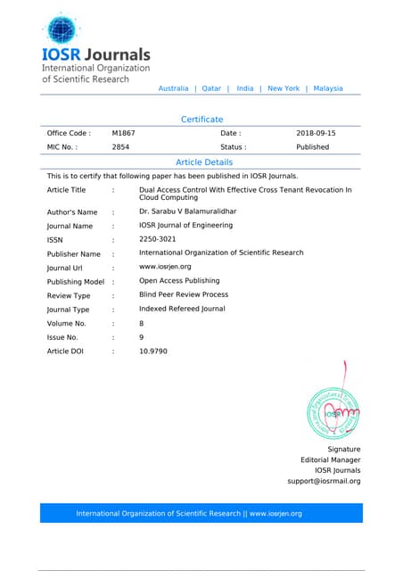 IJAIR Certificate | PDF
