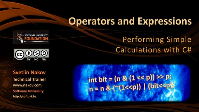 03 Operators Expressions And Statements Pptx Programming Languages Computing