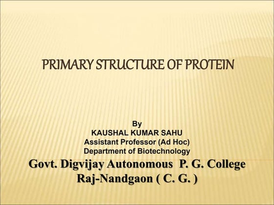 Sequencing of protein | PPT