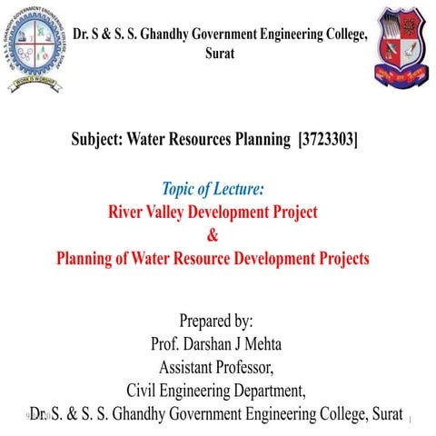 Planning of Water Resource Planning Projects | PPTX