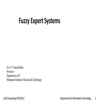 Fuzzy expert systems | PPT