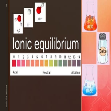 Ionic equilibrium chapter 3(12th HSC Maharashtra state board) | PPTX