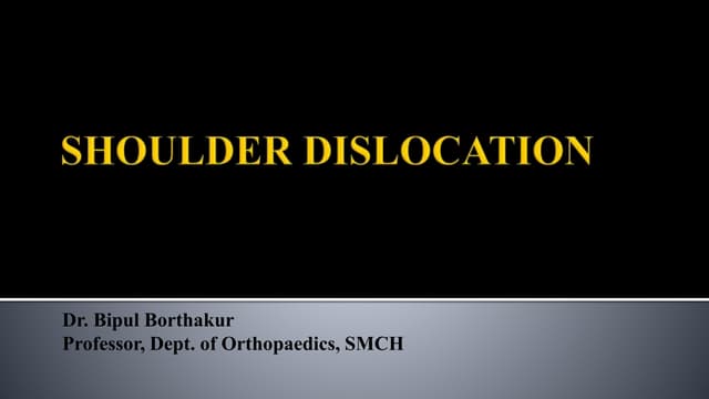 Shoulder Dislocations | PPT