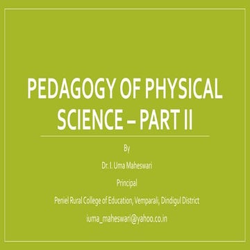 3. Pedagogy of Physical Science (Part II) - Fluids | PPSX | Physics | Science