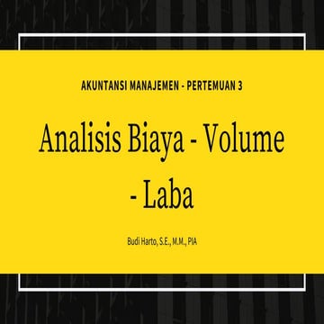Analisis Biaya Volume dan Laba | PDF