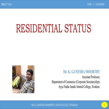 Residential Status | PPT
