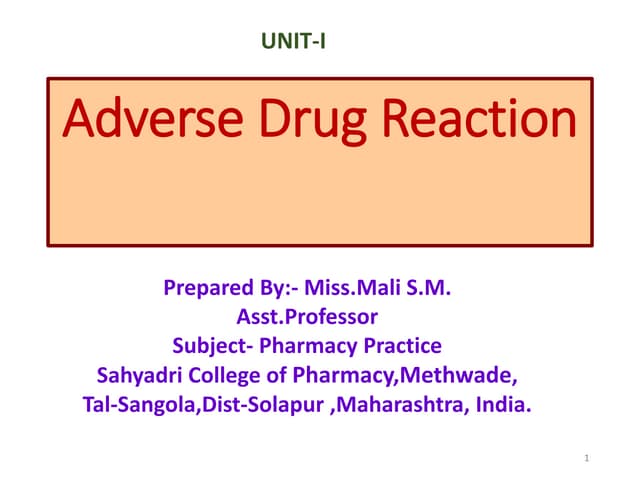 IDIOSYNCRATIC REACTIONS (pharmacology) | DOCX