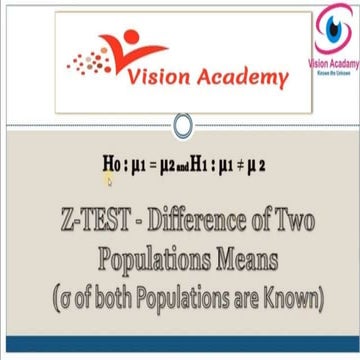 Z - Test - Difference of Two Population Mean | PPT