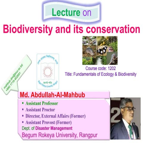 Biodiversity and its conservation | PPT