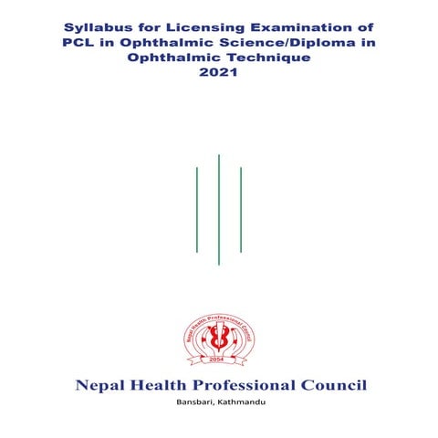 Syllabus of PCL in ophthalmic Assistant by NHPC | PDF