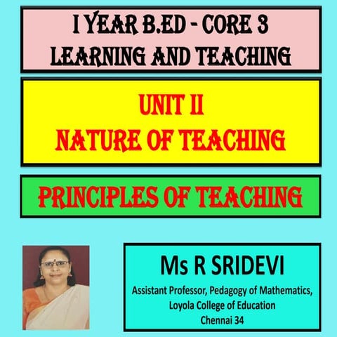 3. core 3 unit 2 principles of teaching | PDF
