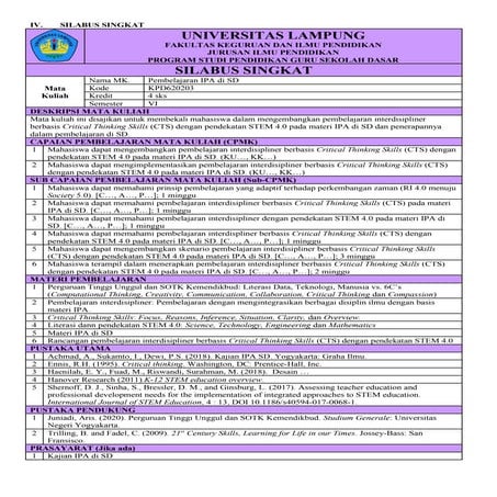 3. silabus singkat | PDF