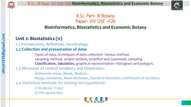 3 Biostatistics Classification Of Data Tabulation Pptx Databases Computer Software And