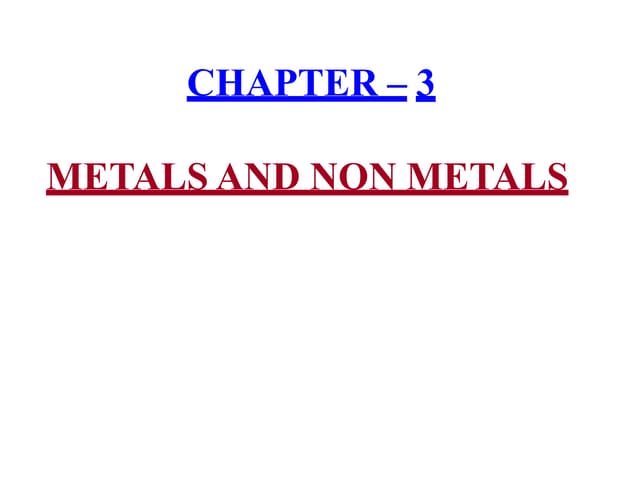 Metals and non metals | PPT