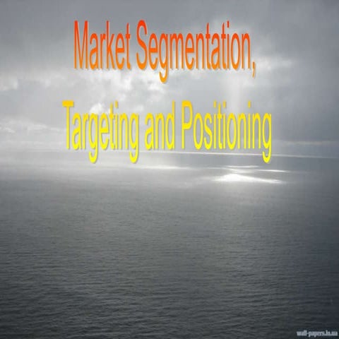 3. marketing segmentation, targeting and positioning | PPT