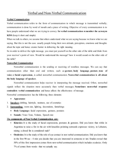 Non verbal communication | PPT