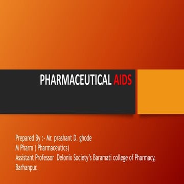 3. pharmaceutical aid | PPTX