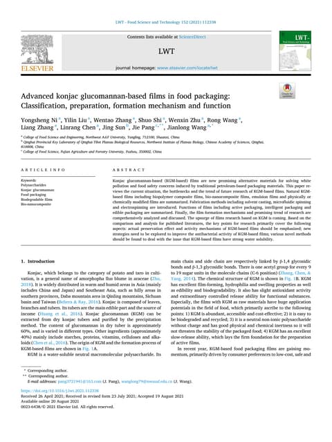 Edible Biodegradable Composite Films as an Alternative to Conventional ...